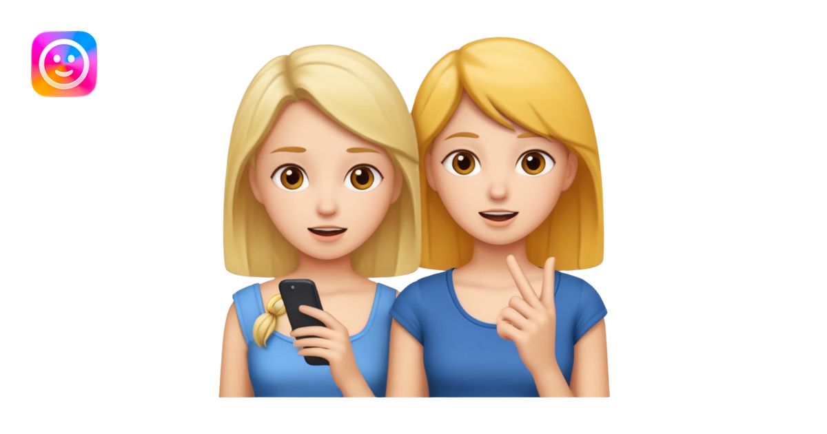 two girls practice speaking emoji | AI Emoji Generator