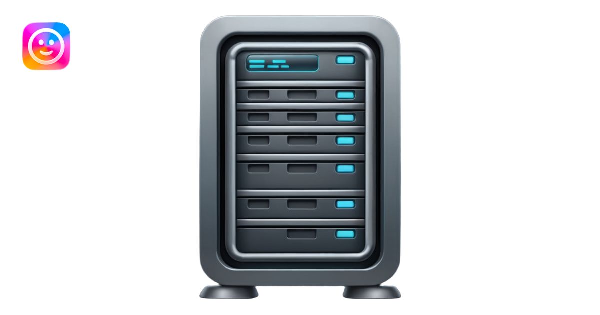 dark data server rack 3d emoji | AI Emoji Generator