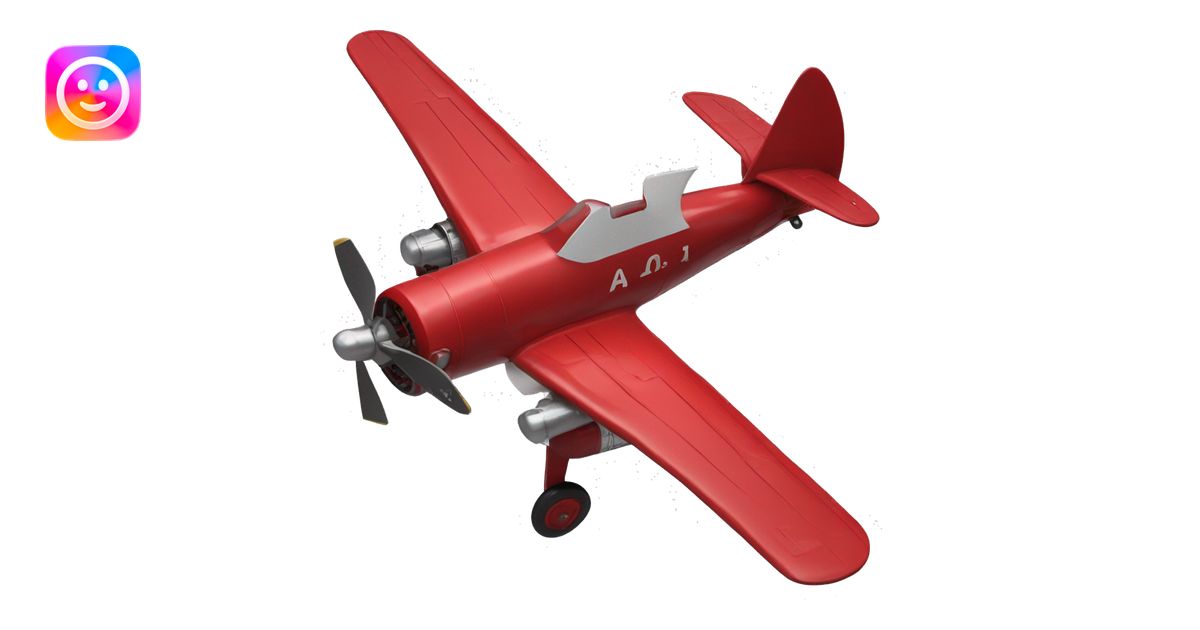 Amelia Earhart's Lockheed Vega 5B model in red emoji | AI Emoji Generator