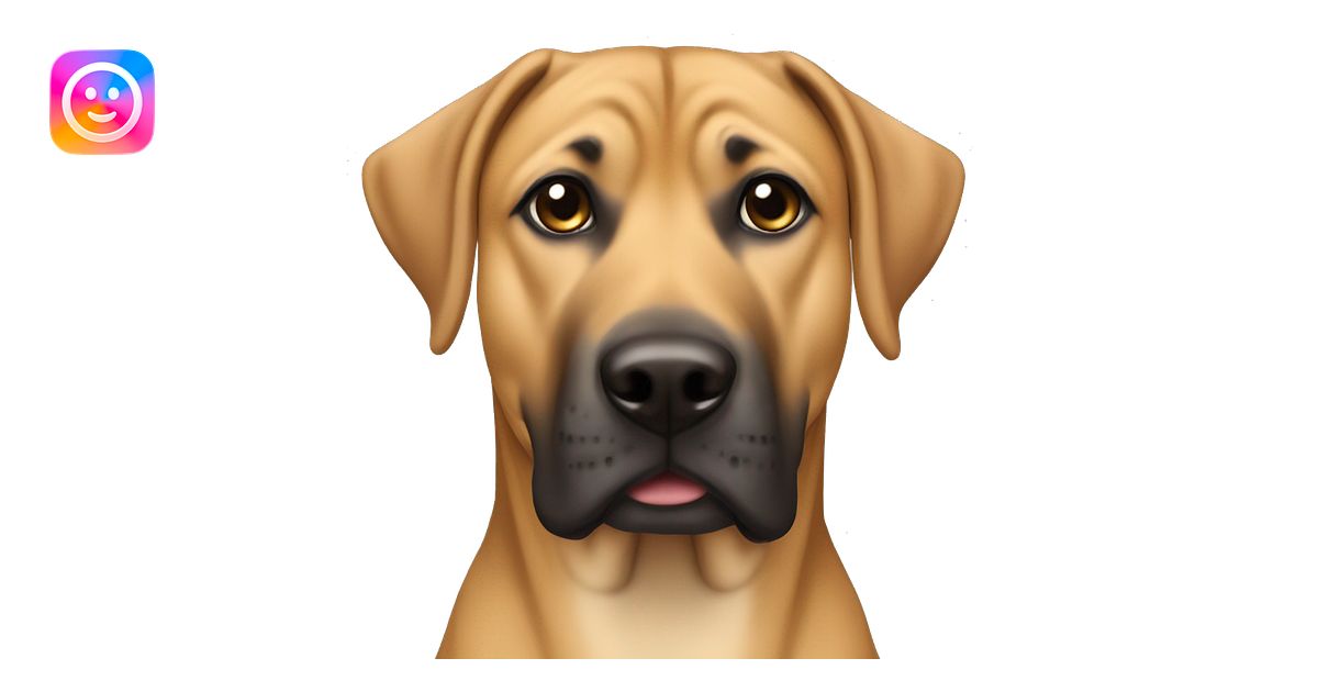 Black mouth cur face no neck emoji | AI Emoji Generator