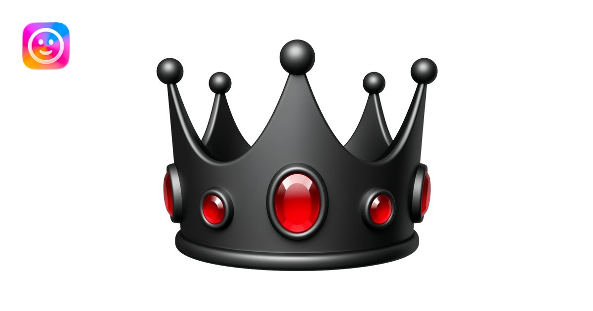 all black crown with red gems emoji | AI Emoji Generator