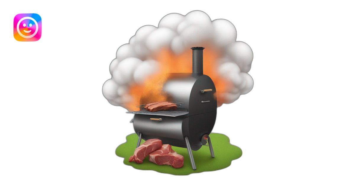a meat smoker in the backyard billowing smoke emoji | AI Emoji Generator