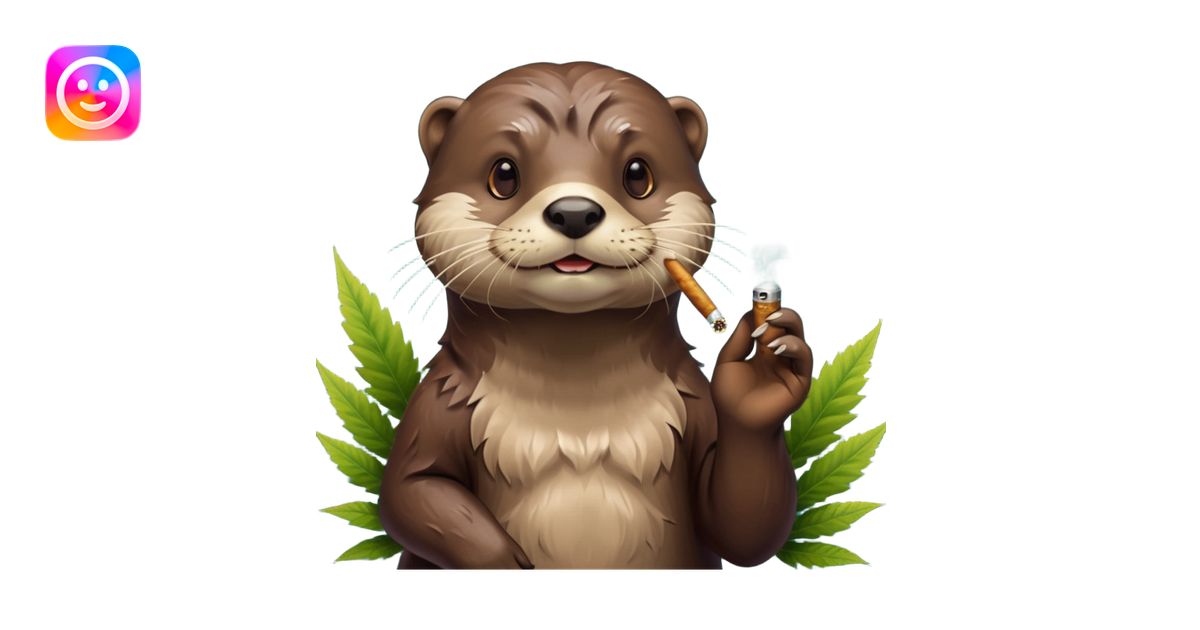 a otter smoking a joint surrounded by marijuana fumes emoji | AI Emoji ...