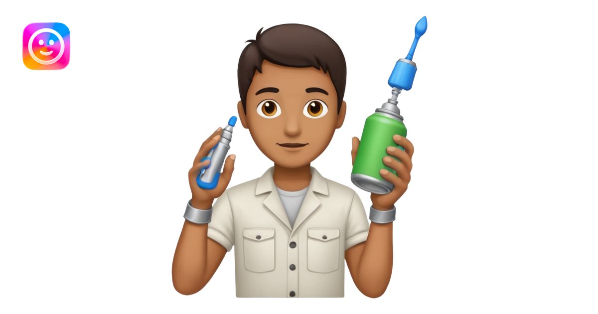 Painter + spray can emoji | AI Emoji Generator