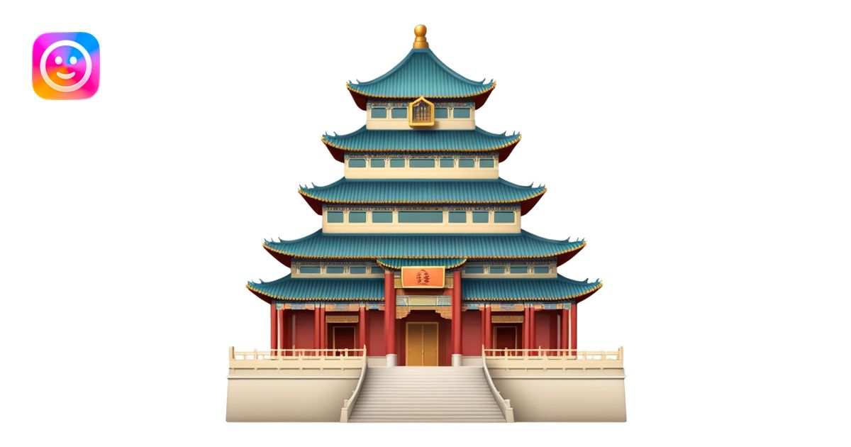 Imperial Chinese palace building, subtle colors, default emoji style ...