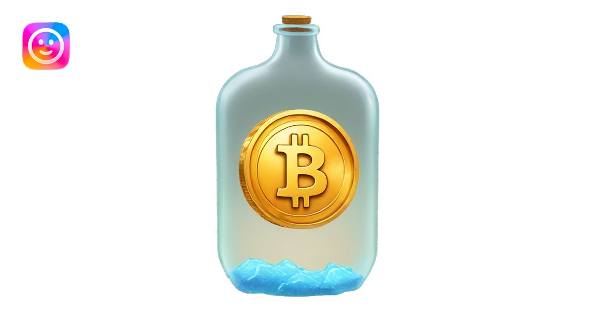 bitcoin inside of the bottle emoji | AI Emoji Generator