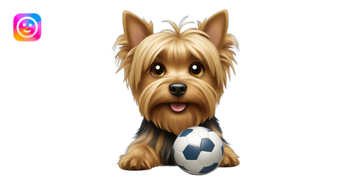 Yorkie with football emoji | AI Emoji Generator