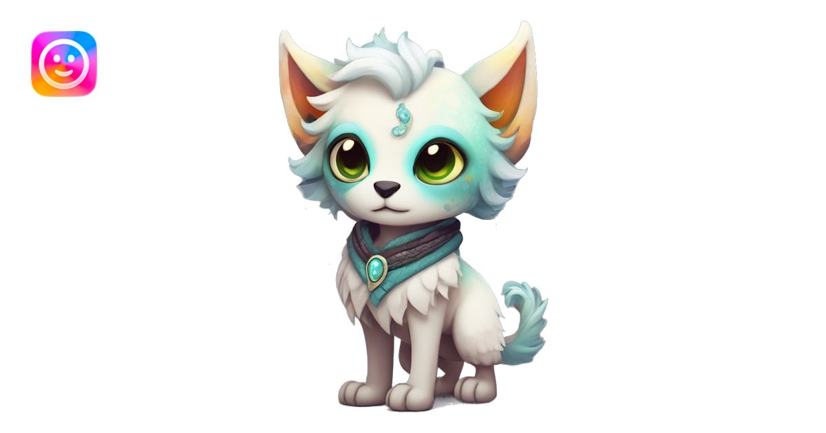 cute Kawaii edgy ethereal fantasy animal fursona Fionbri creature by ...