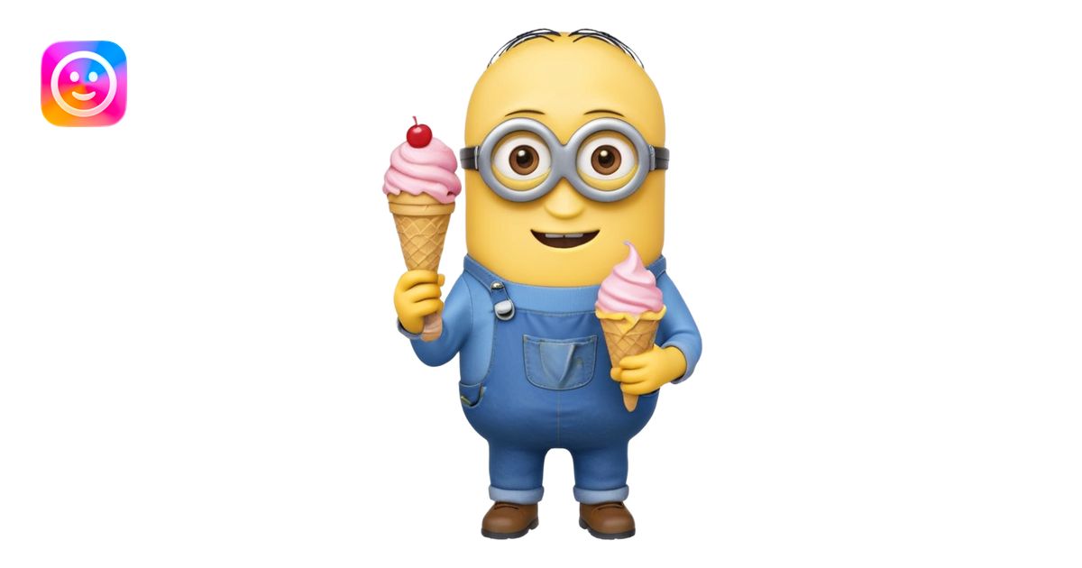 Make a minion holding an ice cream emoji | AI Emoji Generator