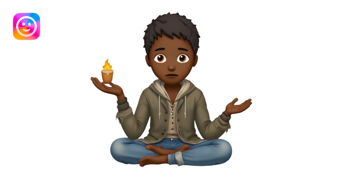 black person begging for food emoji | AI Emoji Generator