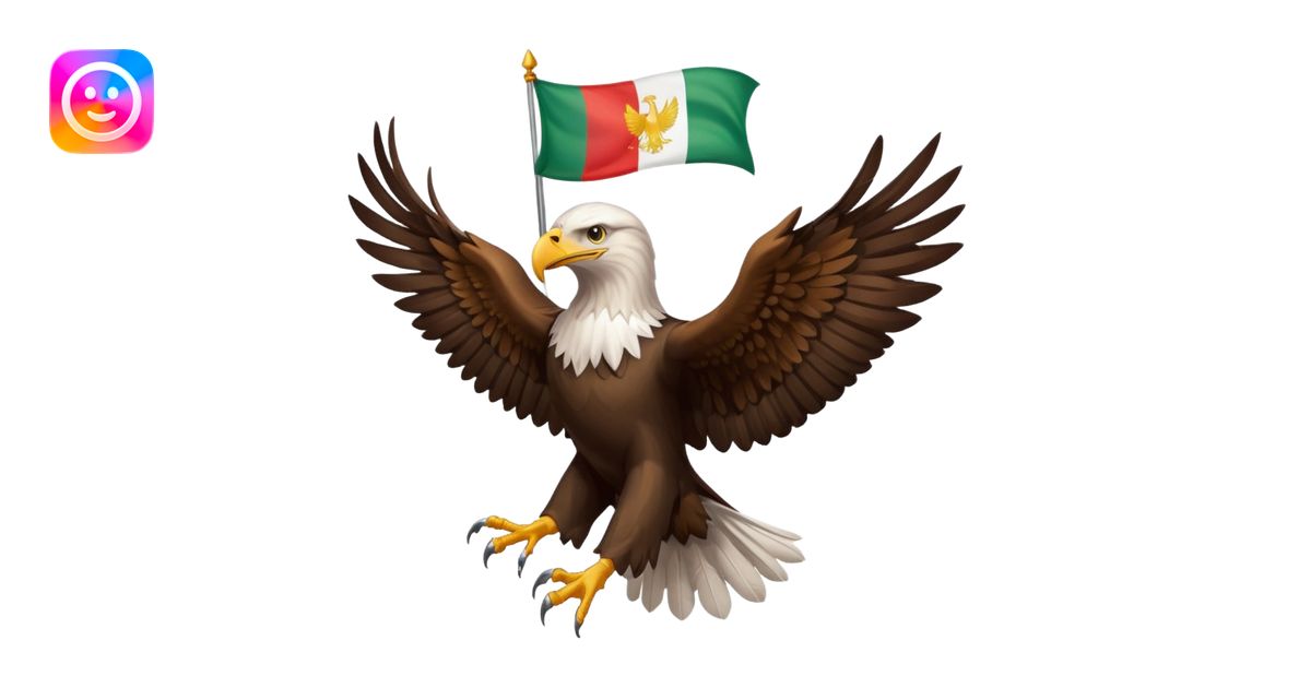 Eagle with Kurdistan flag emoji | AI Emoji Generator