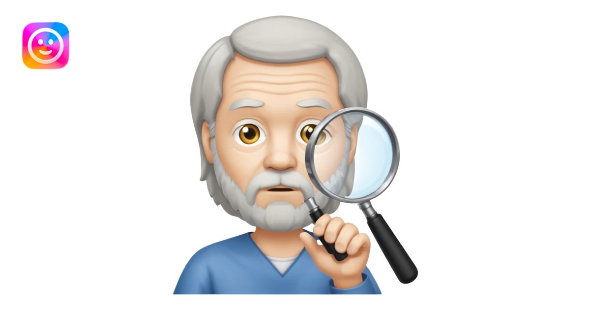 Sócrates mirando con una lupa emoji | AI Emoji Generator