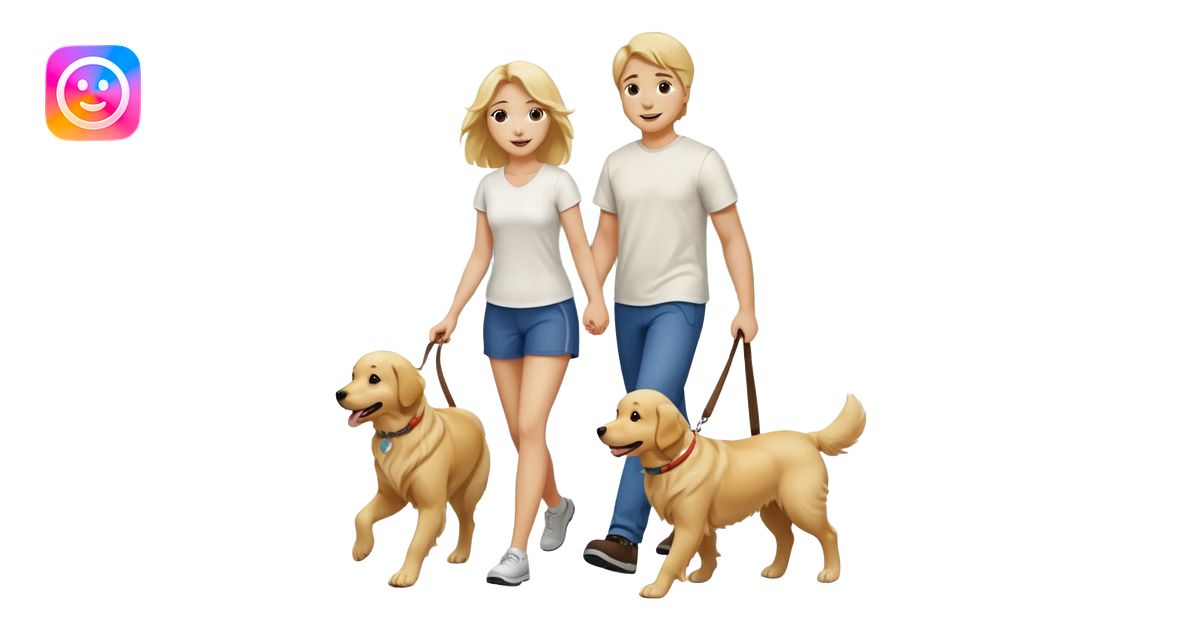 blonde woman wearing white walking only one malese dog emoji | AI Emoji ...