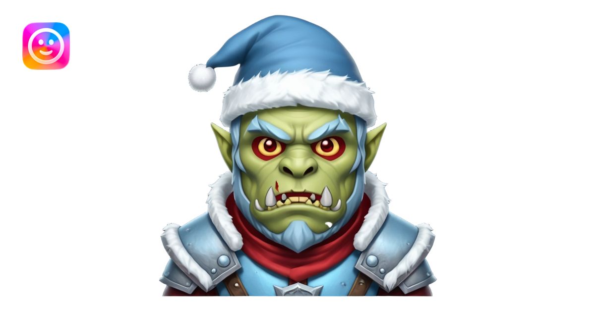 Fantasy Christmas orc legion soldier icon, iron tundra army theme ...
