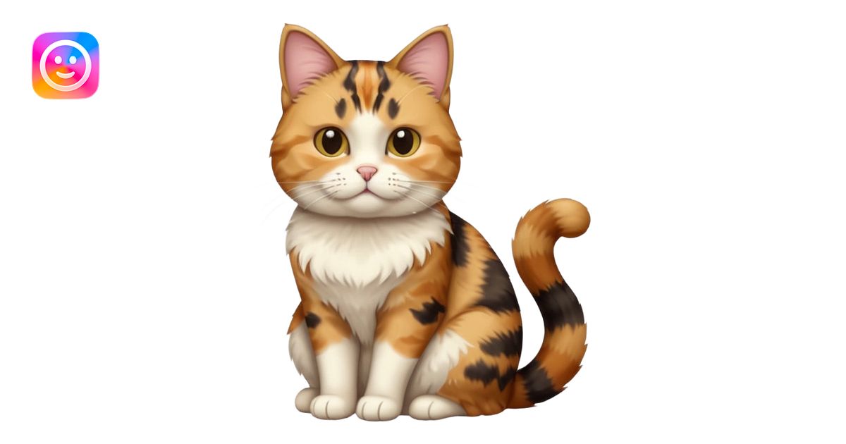full body calico tabby cat with small head and short but chubby body ...