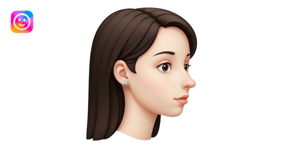 Girl with big bulgy Nose, side view emoji | AI Emoji Generator