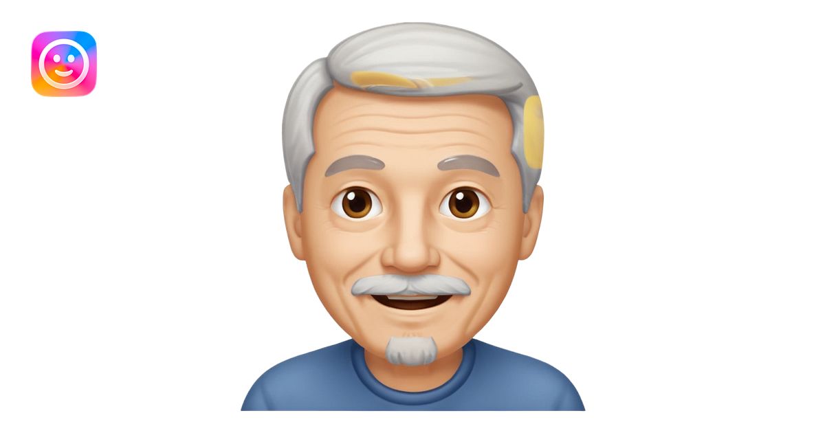 70 year old man with goatee and thinning hair emoji | AI Emoji Generator