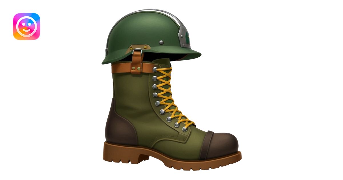 Military boots helmet criss emoji | AI Emoji Generator