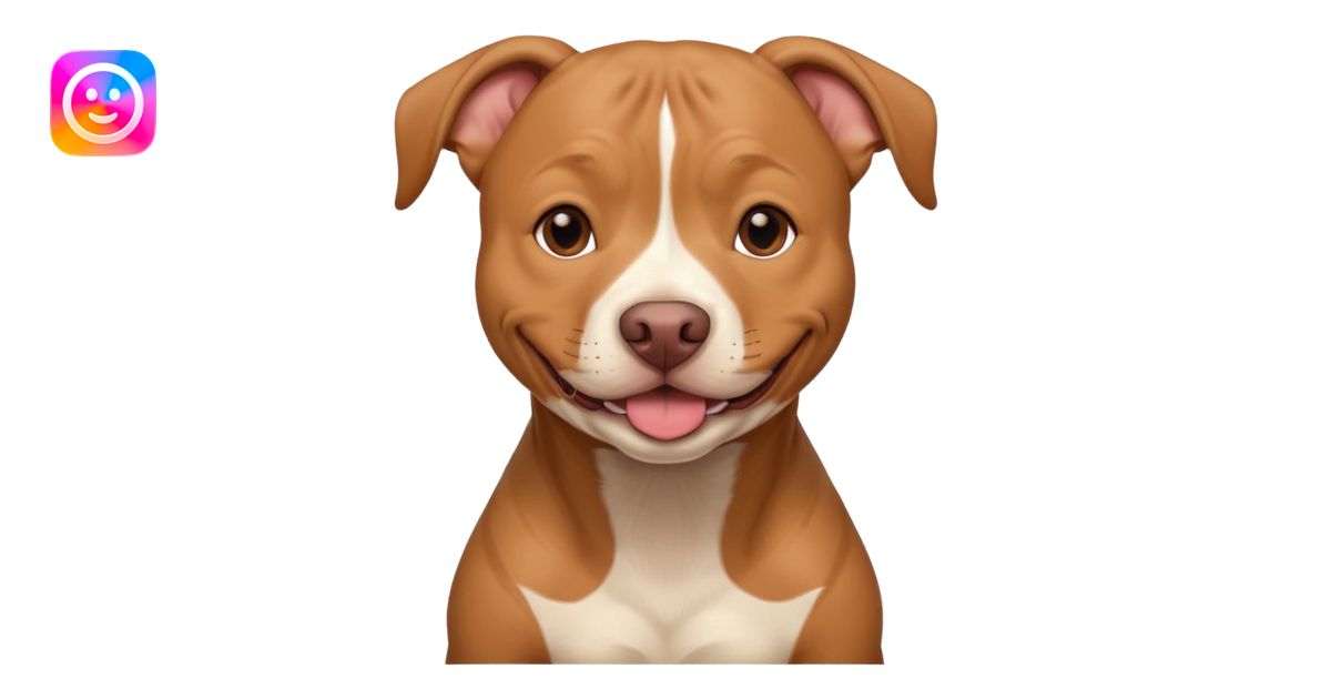 Large light brown pit bull sweetly innocently smiling emoji | AI Emoji ...