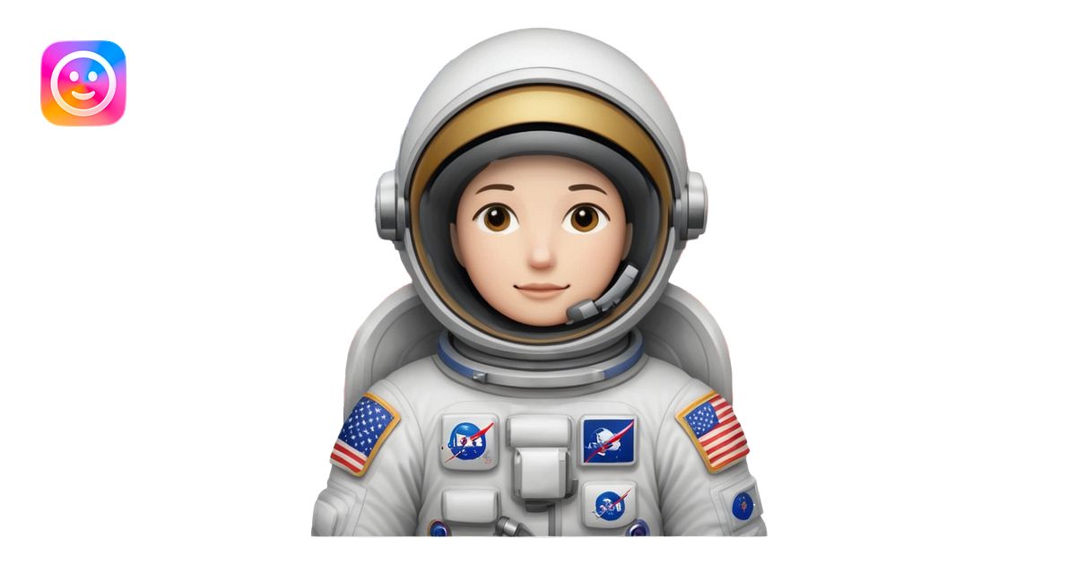 Astronaut floating in space USA no face real emoji | AI Emoji Generator