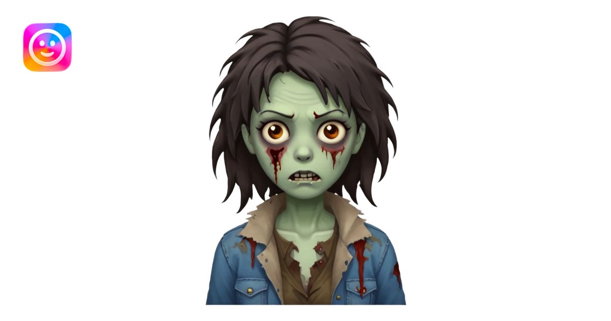 Zombie woman with wavez, dark brown long hair (not thick or voluminous ...