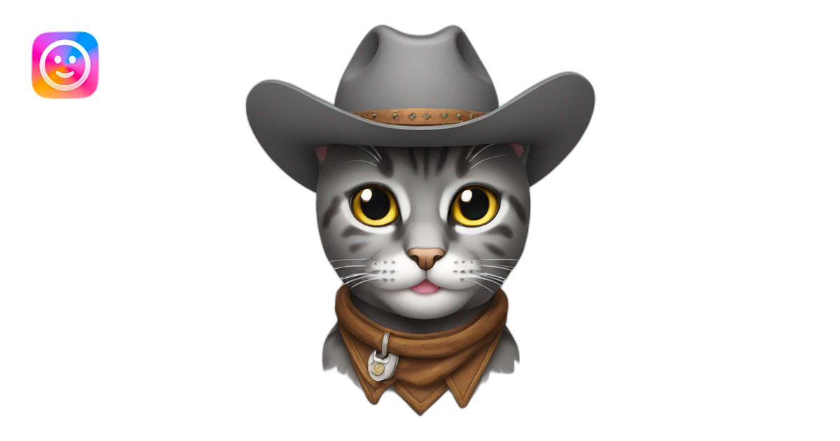 cowboy gray cat emoji | AI Emoji Generator