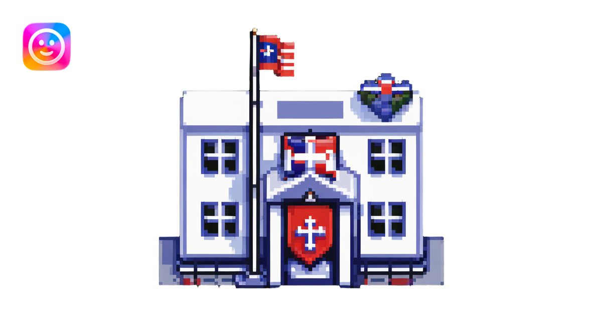 Hospital building with Thai flag on flagpole, medical cross symbol, red ...