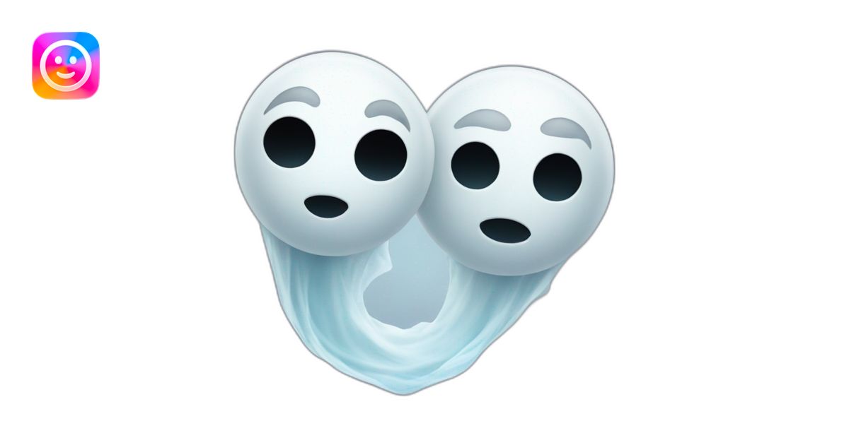 a female ghost and a male ghost flying as a Ying yang emoji | AI Emoji ...