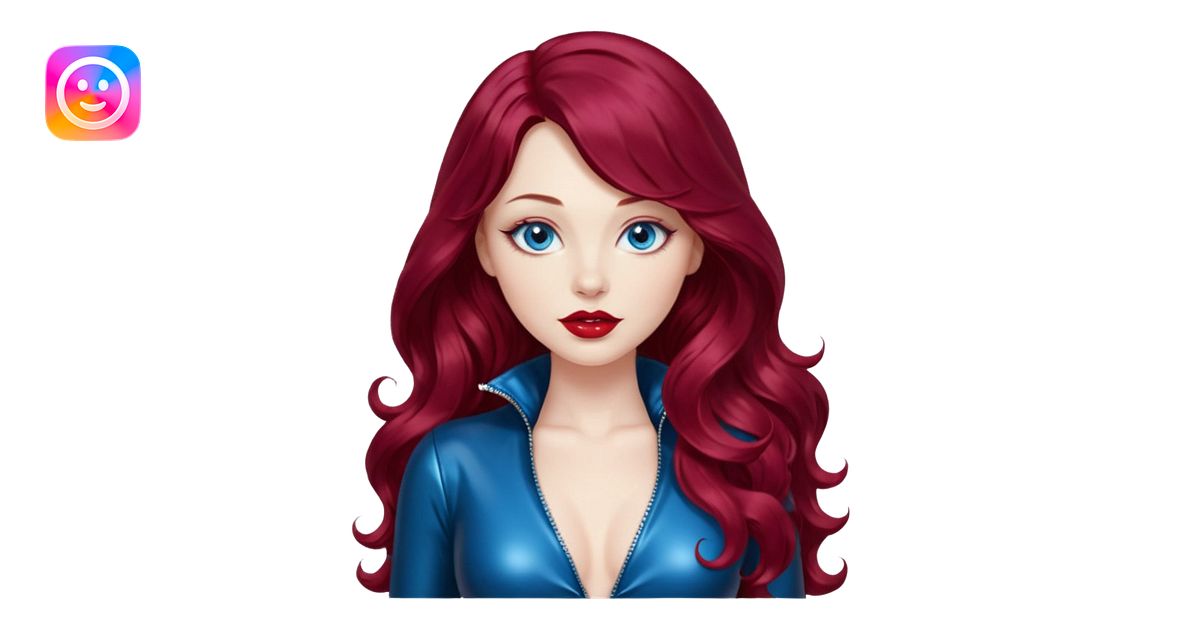 Imagine a beautiful burgundy long wavy hair, pale skin, dreamy ...