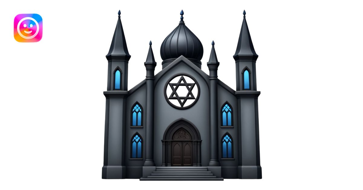jewish synagogue in dark goth aesthetic style emoji | AI Emoji Generator