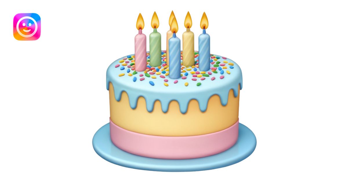 1 layer pastel birthday cake emoji | AI Emoji Generator