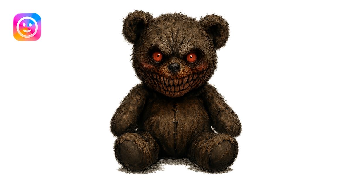 Halloween scary teddybear, remove background, remove shadow image | AI ...
