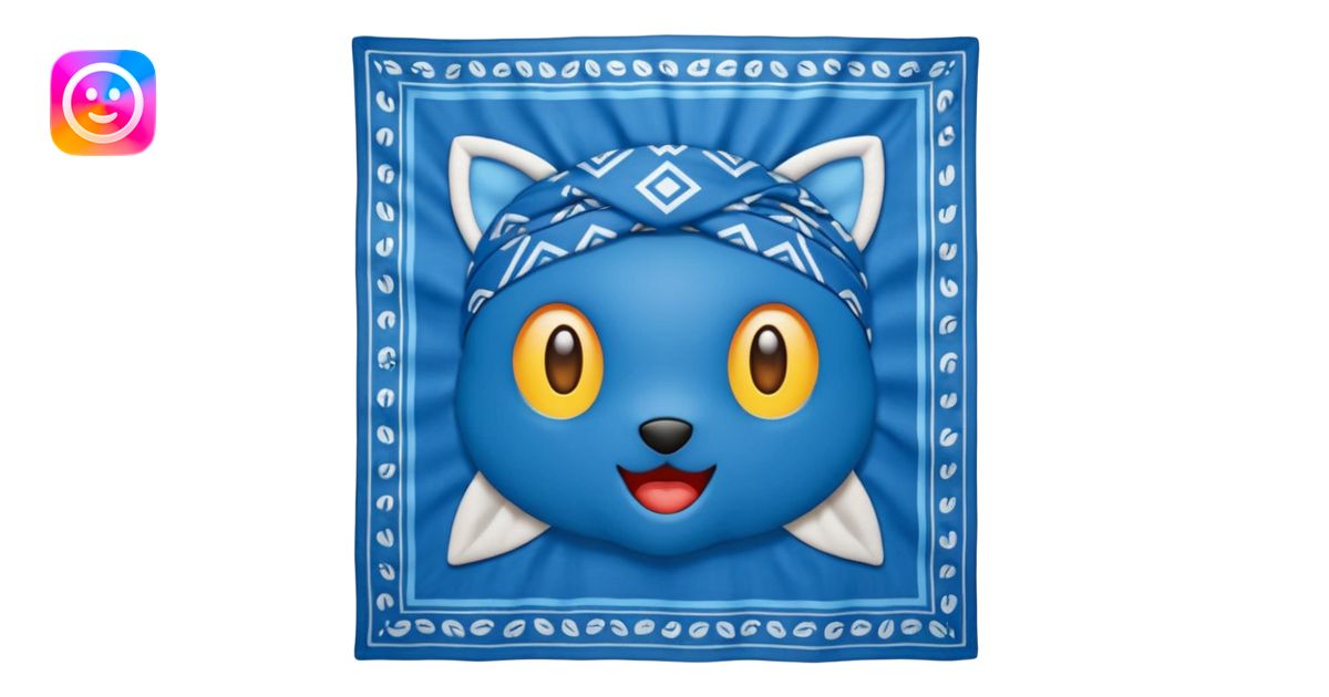 Blue Moji bandana emoji | AI Emoji Generator