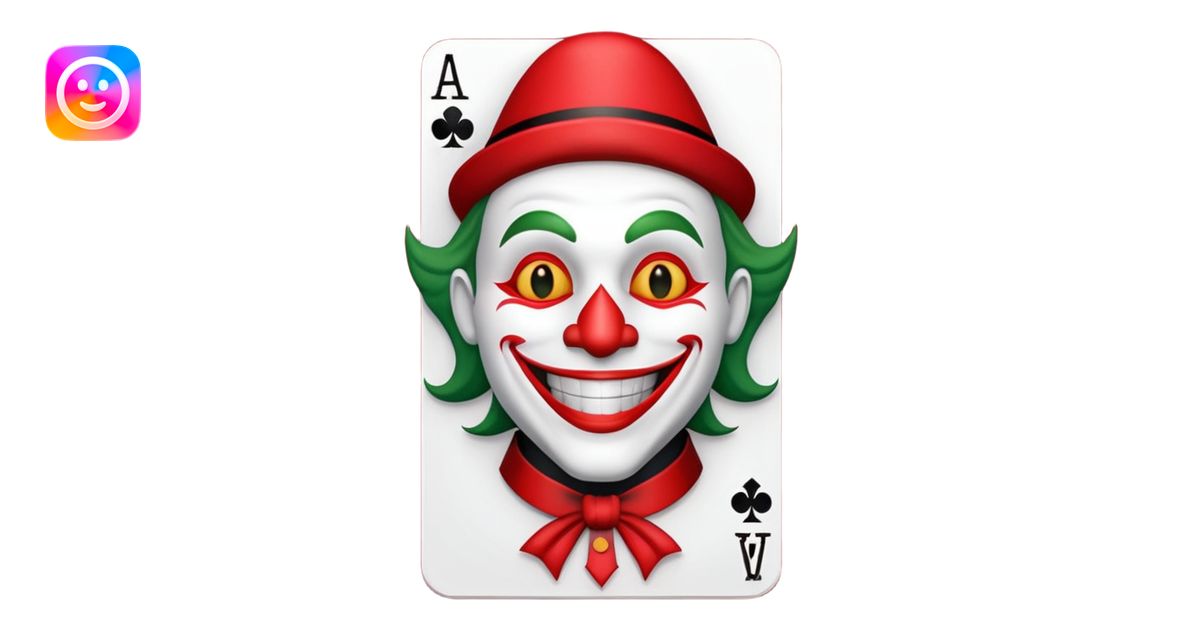 poker card with a jolly joker emoji | AI Emoji Generator