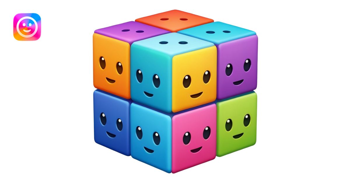 cube with different patterns on each face emoji | AI Emoji Generator