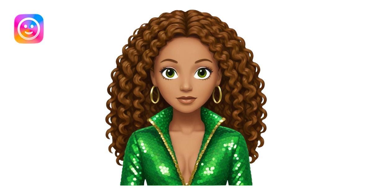 Mel B from Spice Girls with long brown curly hair, green sequin outfit ...