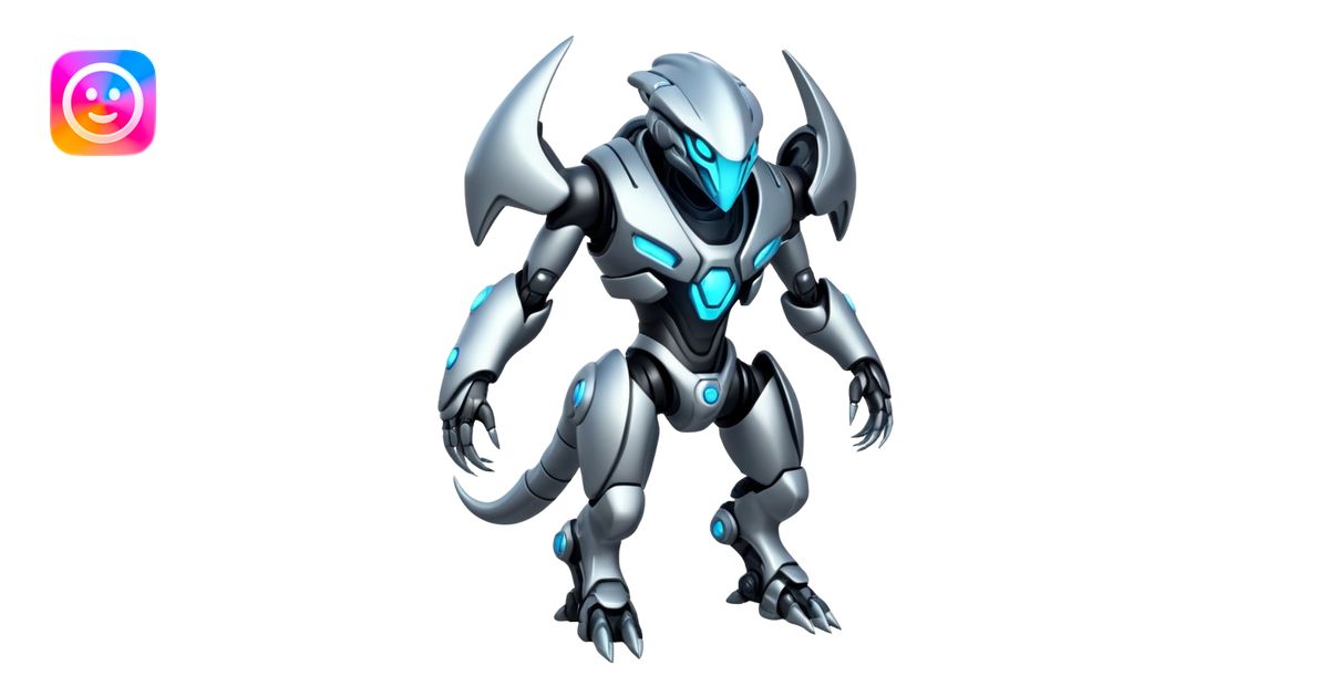Glowing futuristic cyber-Protogen-Fakémon-Vernid-creature (full body ...