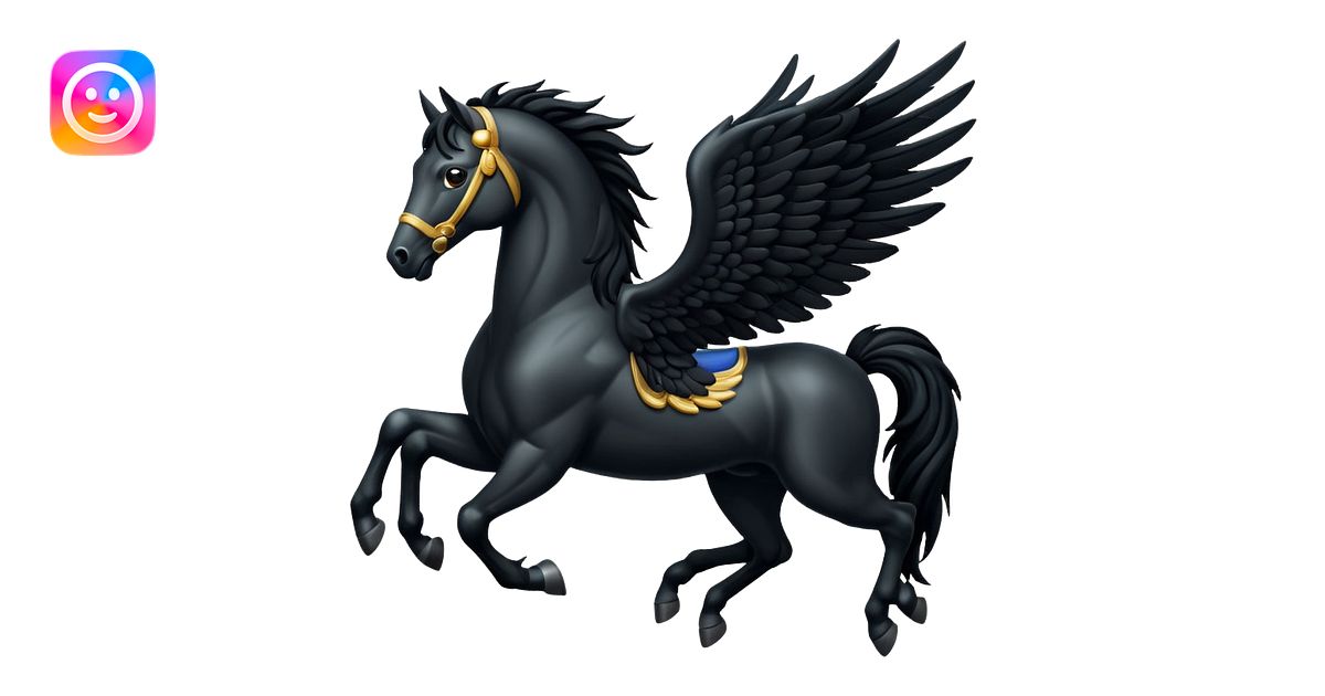 A black flying horse emoji | AI Emoji Generator