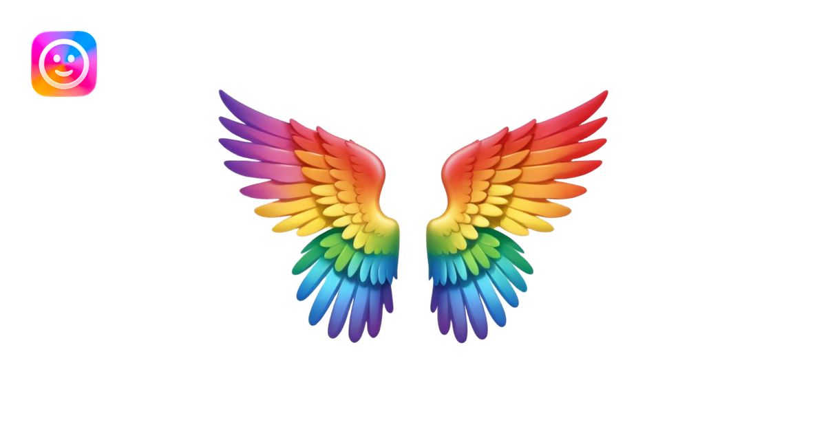 Simple small rainbow angel wings. Simple cute small left and right ...