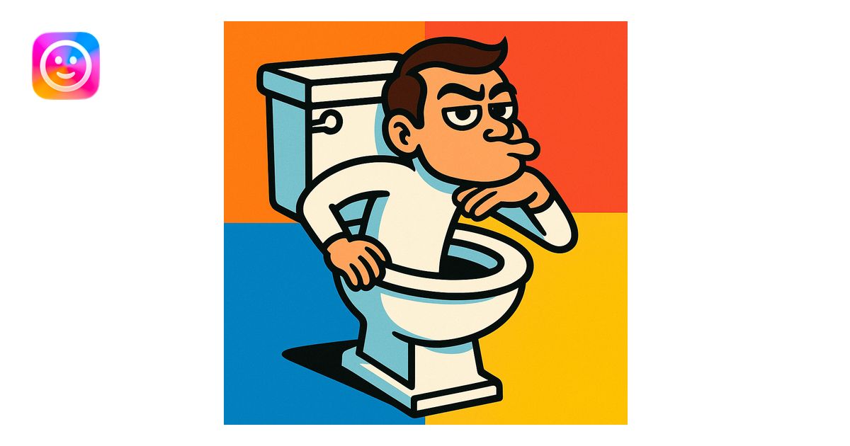 Skibidi Toilet character doing the Mewing pose, humorous, cartoon style ...