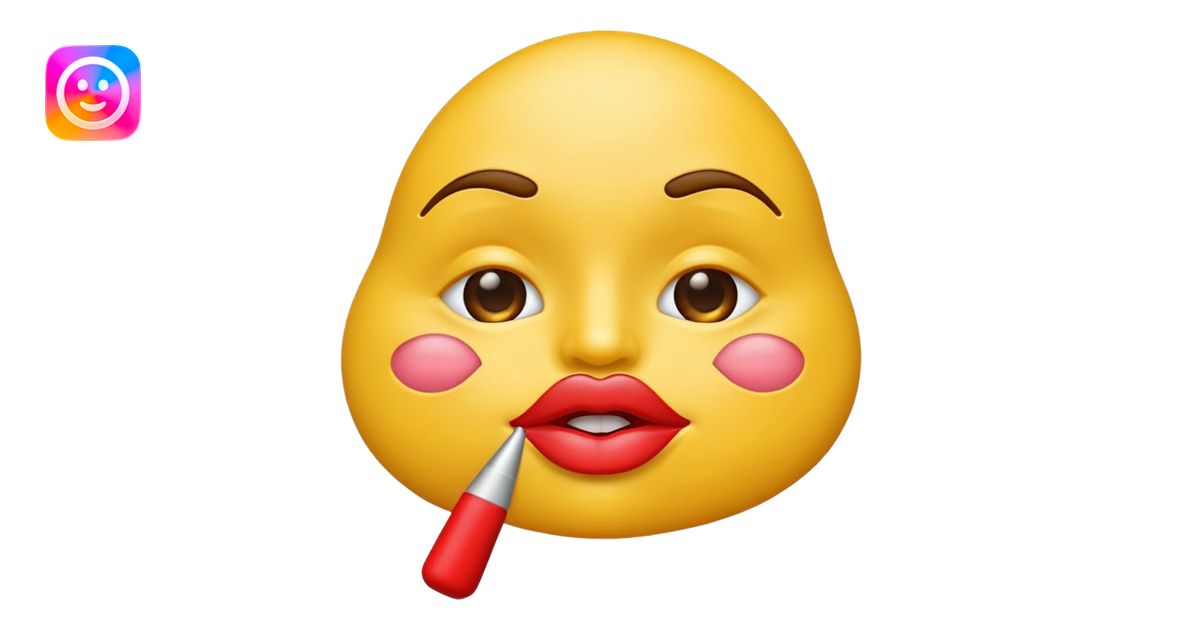 Kiss lips classic yellow emoji with pointer finger pointing to lips ...