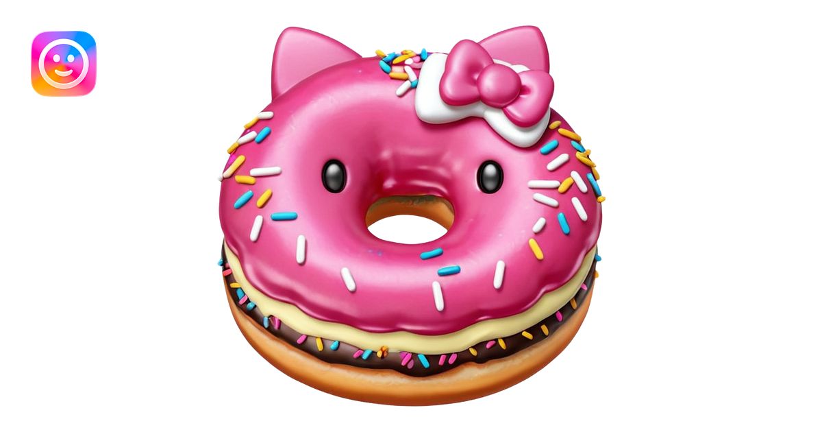 hello kitty themed donut emoji | AI Emoji Generator