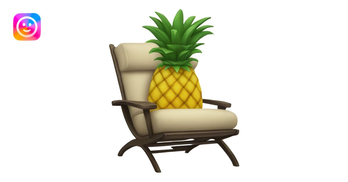 Pineapple sitting on lounge chair emoji | AI Emoji Generator