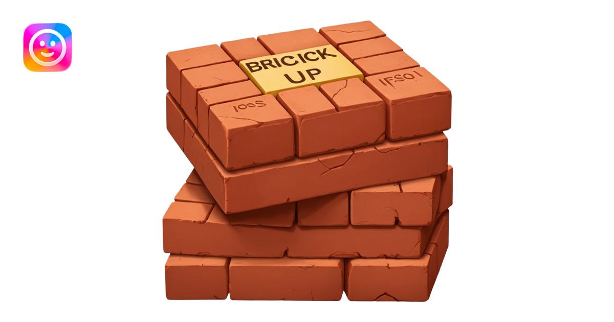 Two red bricks stacked on top of each other with the phrase “Bricked Up ...