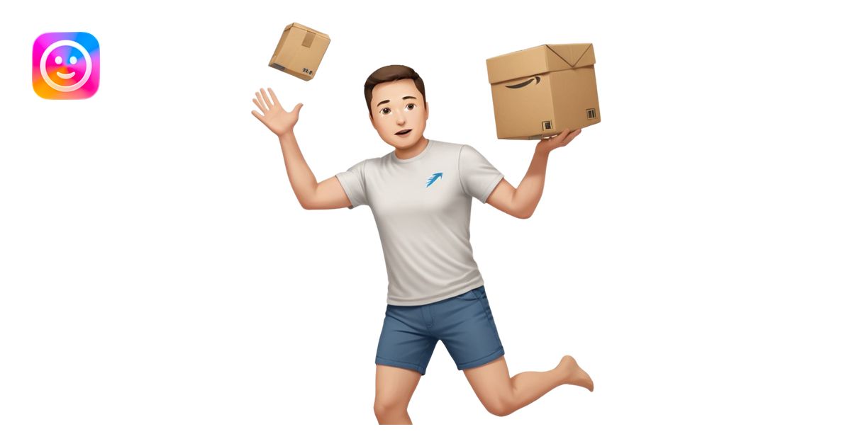 elon musk throwing amazon box in the air emoji | AI Emoji Generator