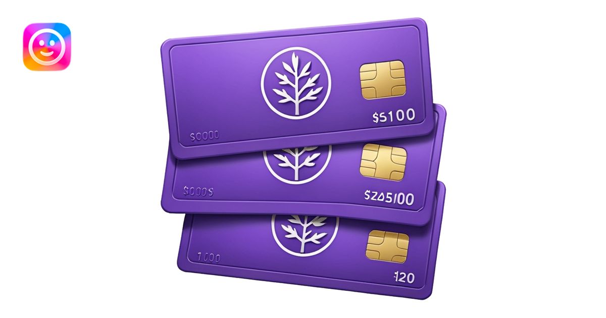 purple bank notes with subtle pine logo on it emoji | AI Emoji Generator