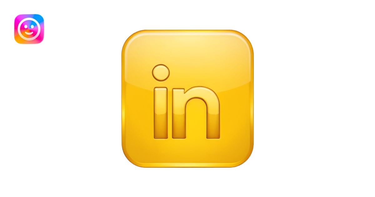 A yellow linkedin logo emoji | AI Emoji Generator