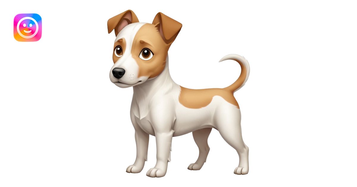 a full body facing front on of a buff white parson russell terrier ...