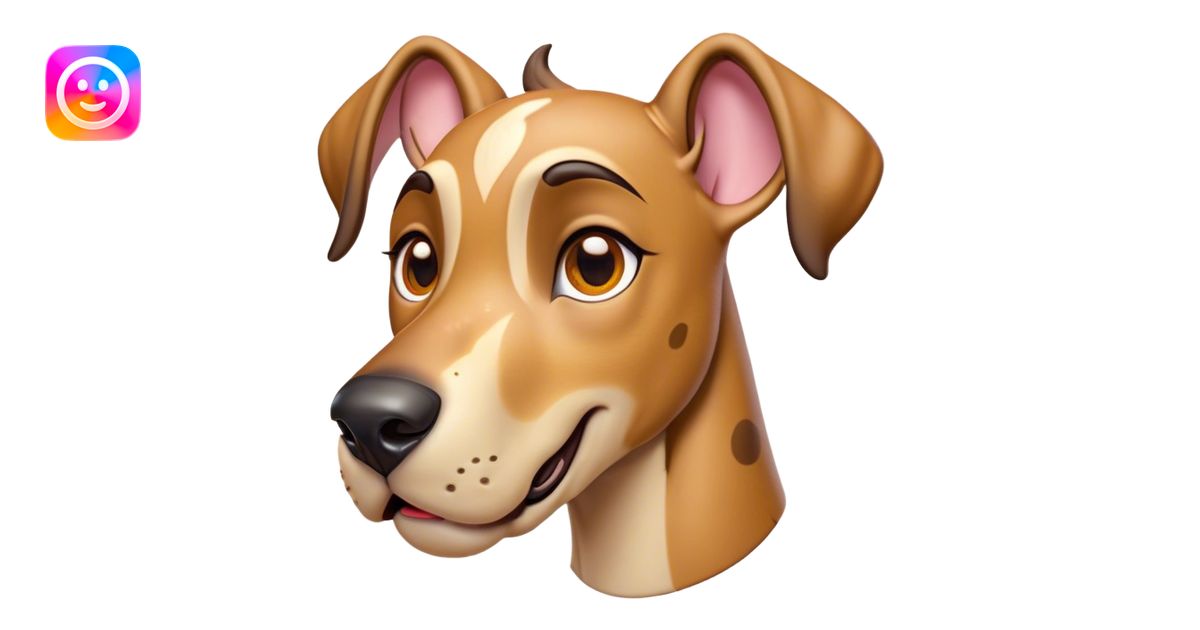 Cinematic Comical Fawn Great Dane Portrait Emoji, Head tilted ...