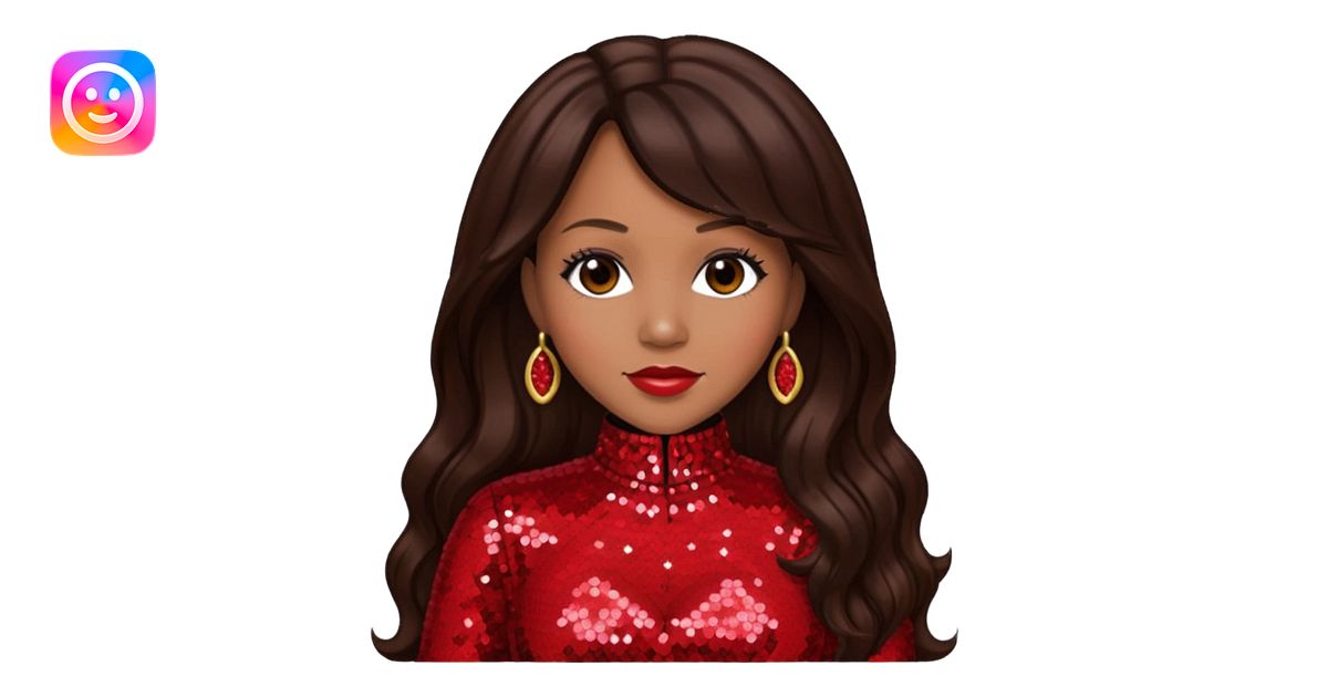 Erica Campbell from Mary Mary with long dark brown hair, red sequin ...